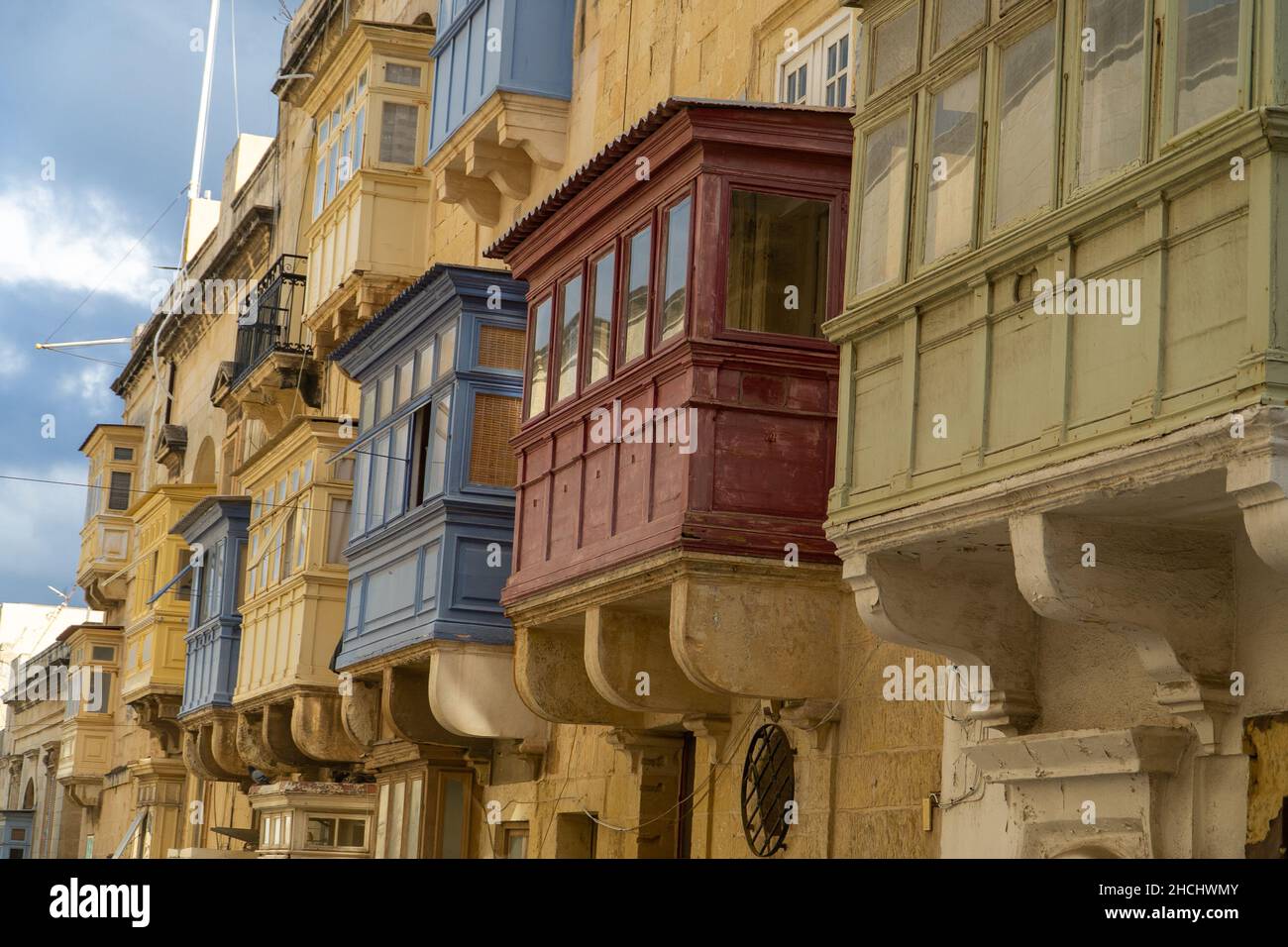 Valletta Colourful Window Frames Stock Photo - Alamy