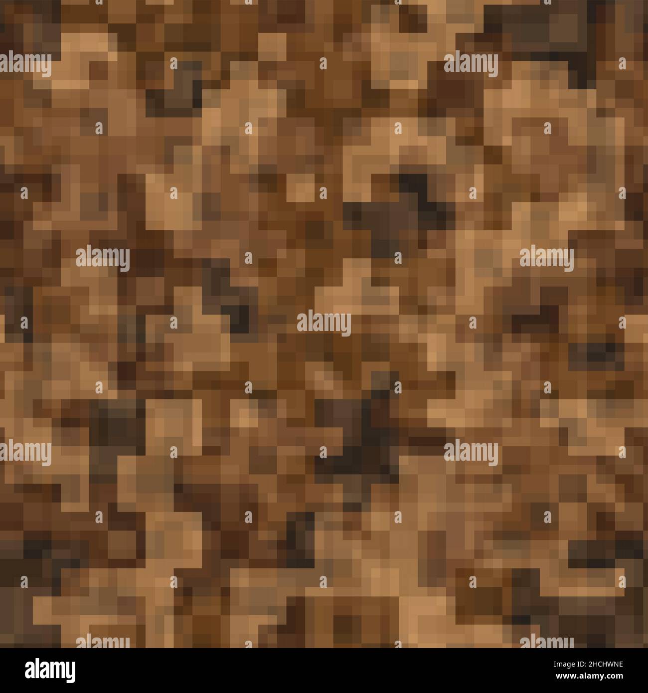 Seamless pattern brown pixel digital camouflage desert sand background ...