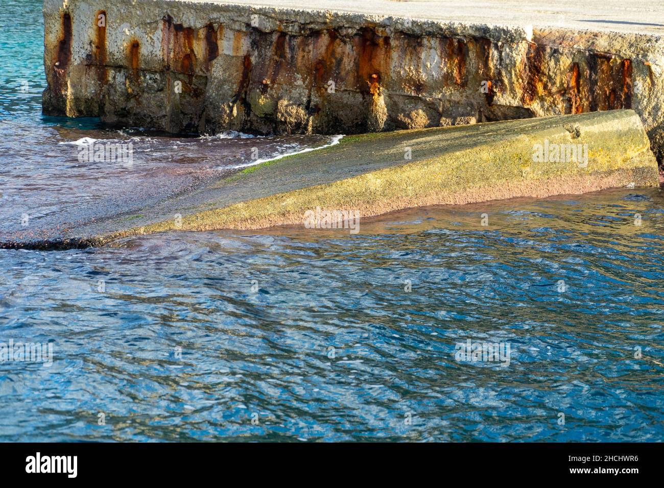 Sunken concrete pontoon Stock Photo - Alamy