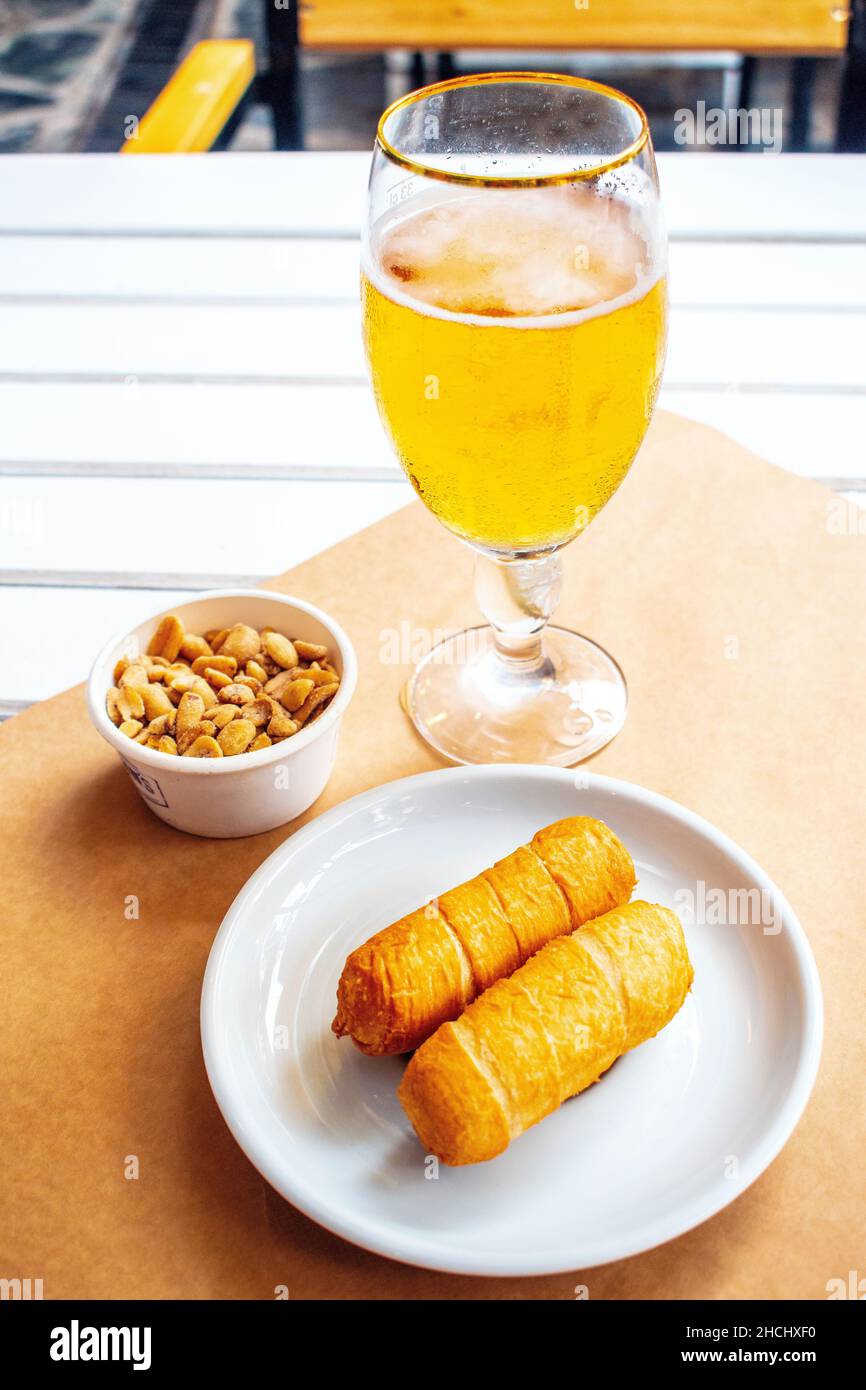 Venezuelan food: tequeños with peanuts (fried bread dough stick ...