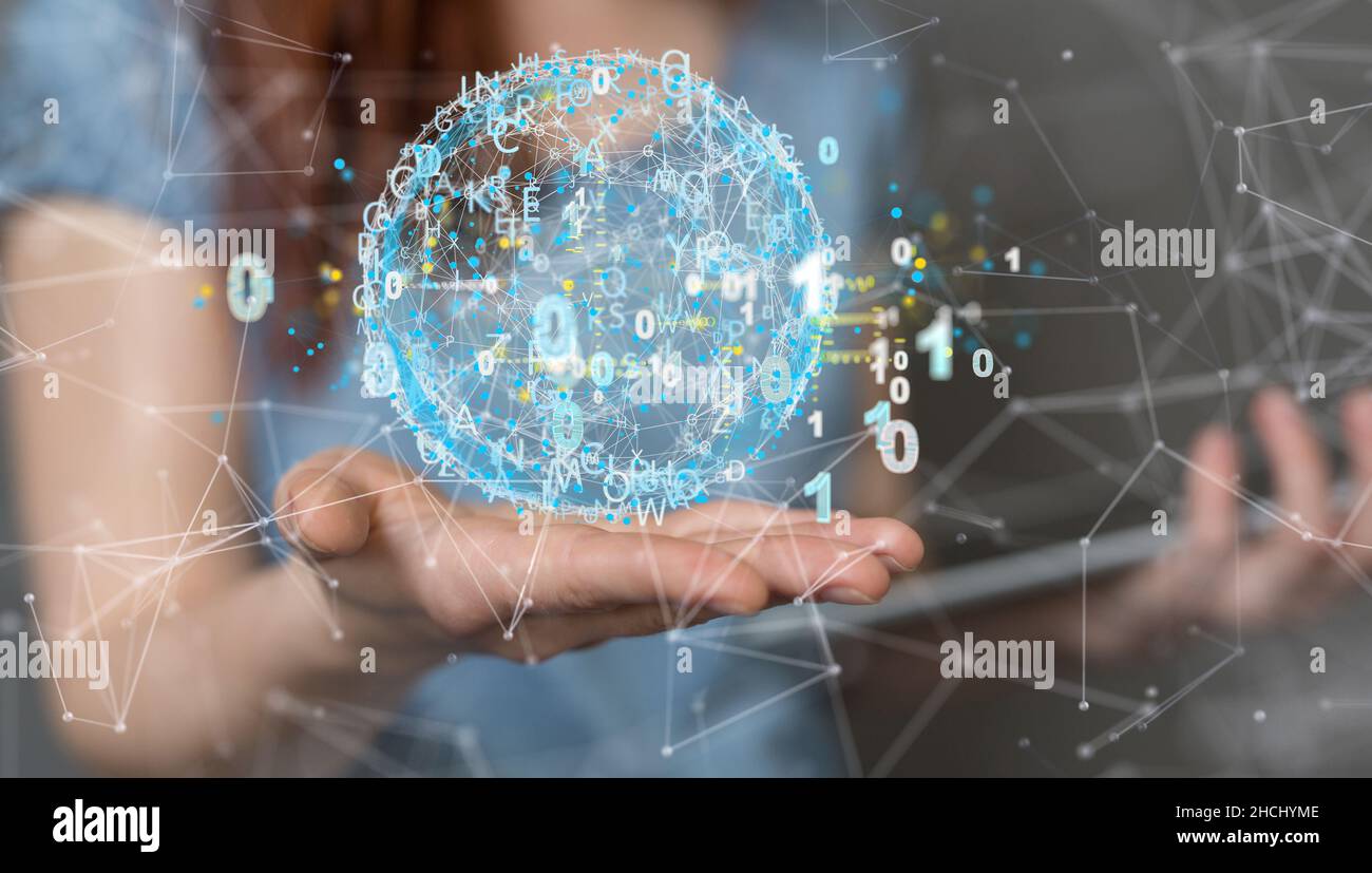 Internet infrastructure concept. Abstract technology background. 3D ...