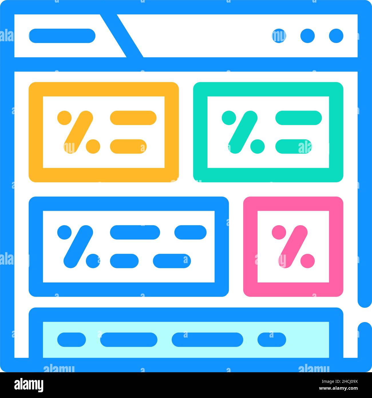 website with discounts color icon vector illustration Stock Vector ...