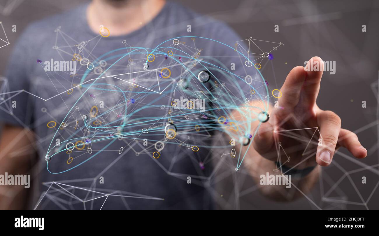 Connected network showing global hi-res stock photography and images ...