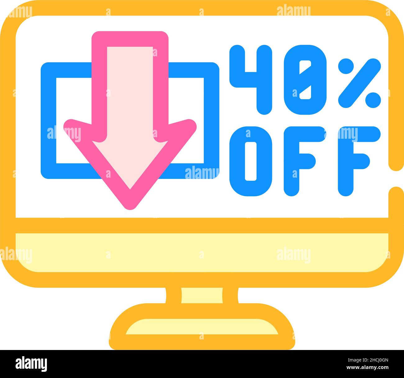 online discounts color icon vector illustration Stock Vector Image ...