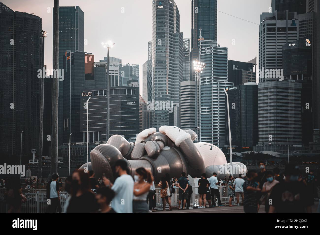 42m long inflatable KAWS displaying for the public viewing at the Float ...