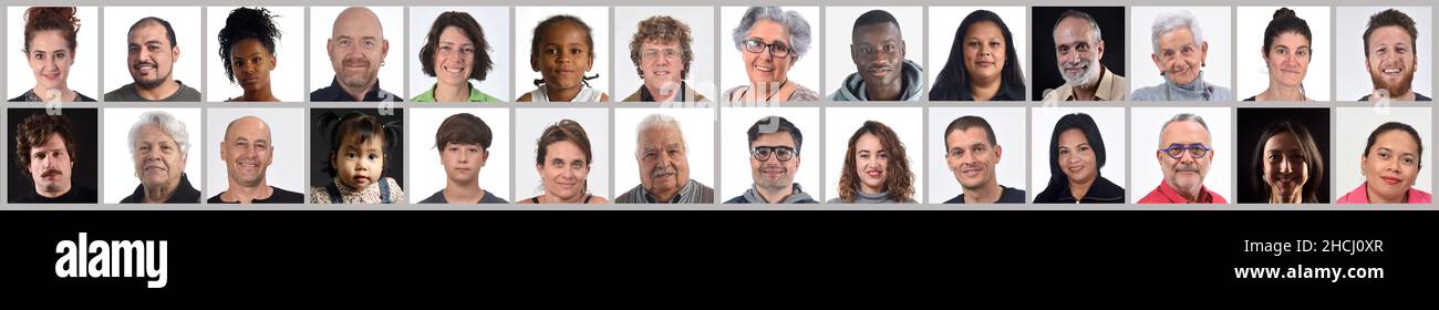 Collage large group people faces hi-res stock photography and images ...