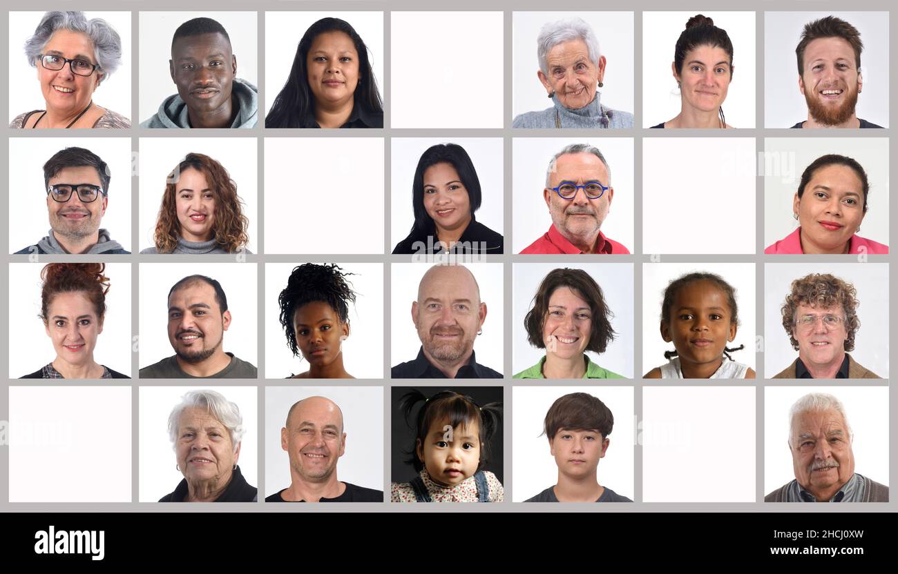 Collage large group people faces hi-res stock photography and images ...