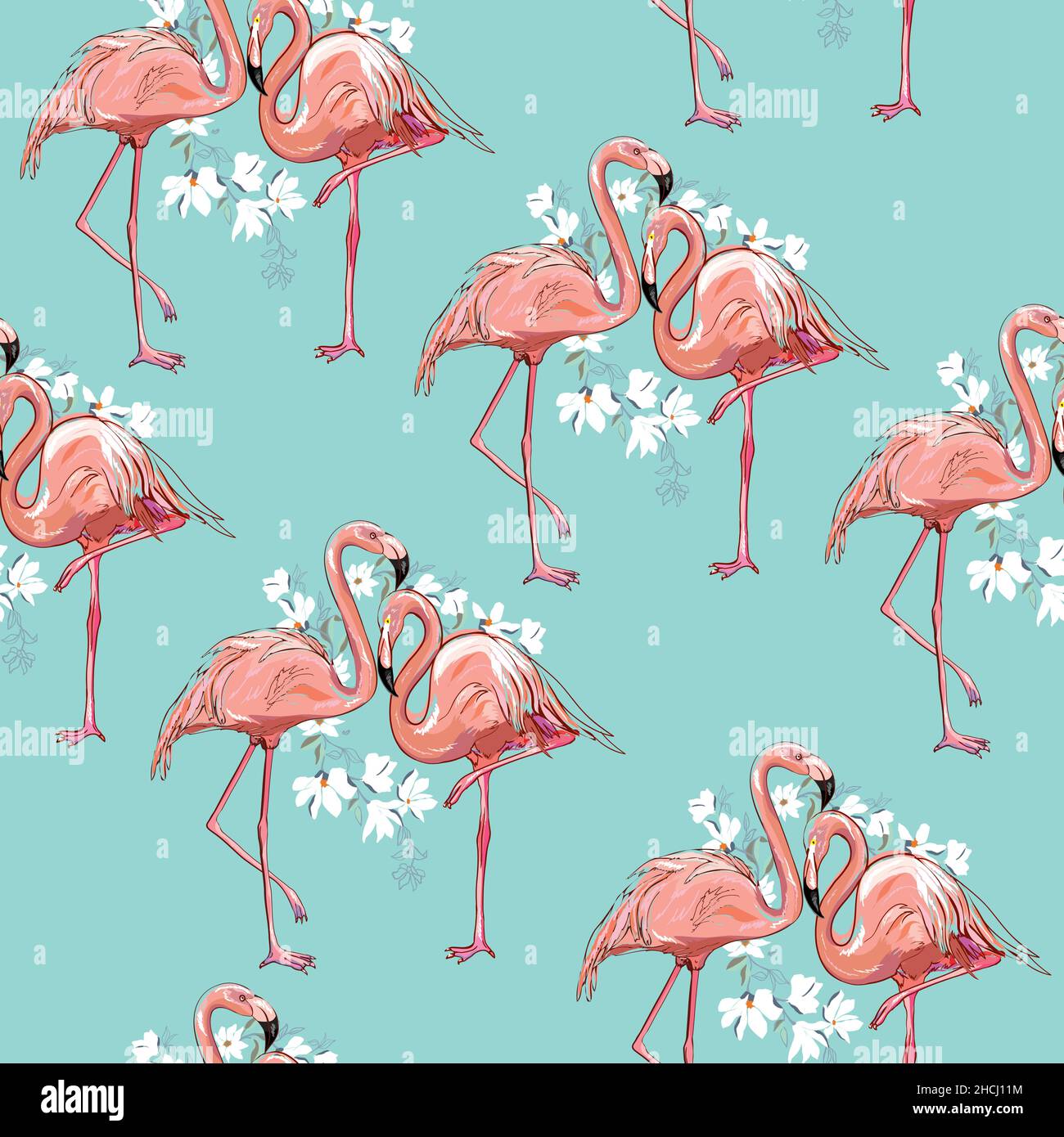 Flamingo pattern hi-res stock photography and images - Alamy
