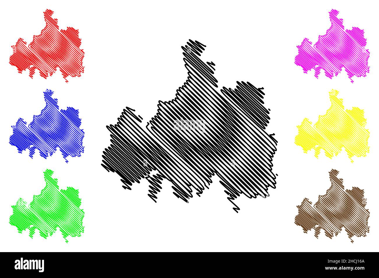 Rayagada district (Odisha State, Republic of India) map vector ...