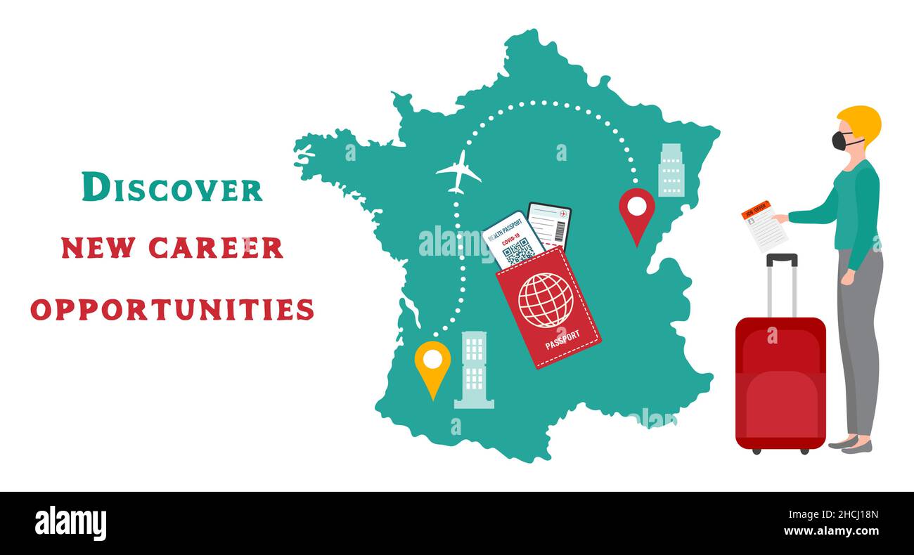 Vector illustration New career opportunities Relocation. Career ...