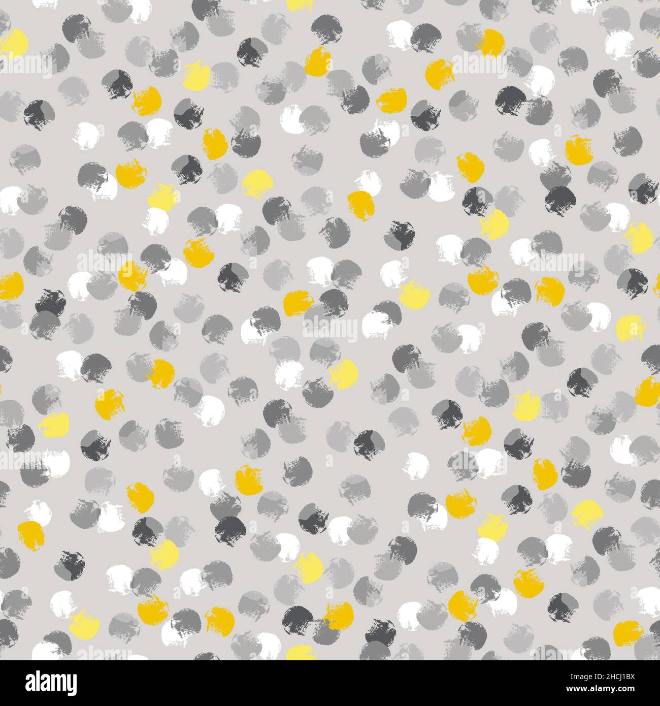 Yellow, gray, white abstract dotted textured round particles. Warming ...