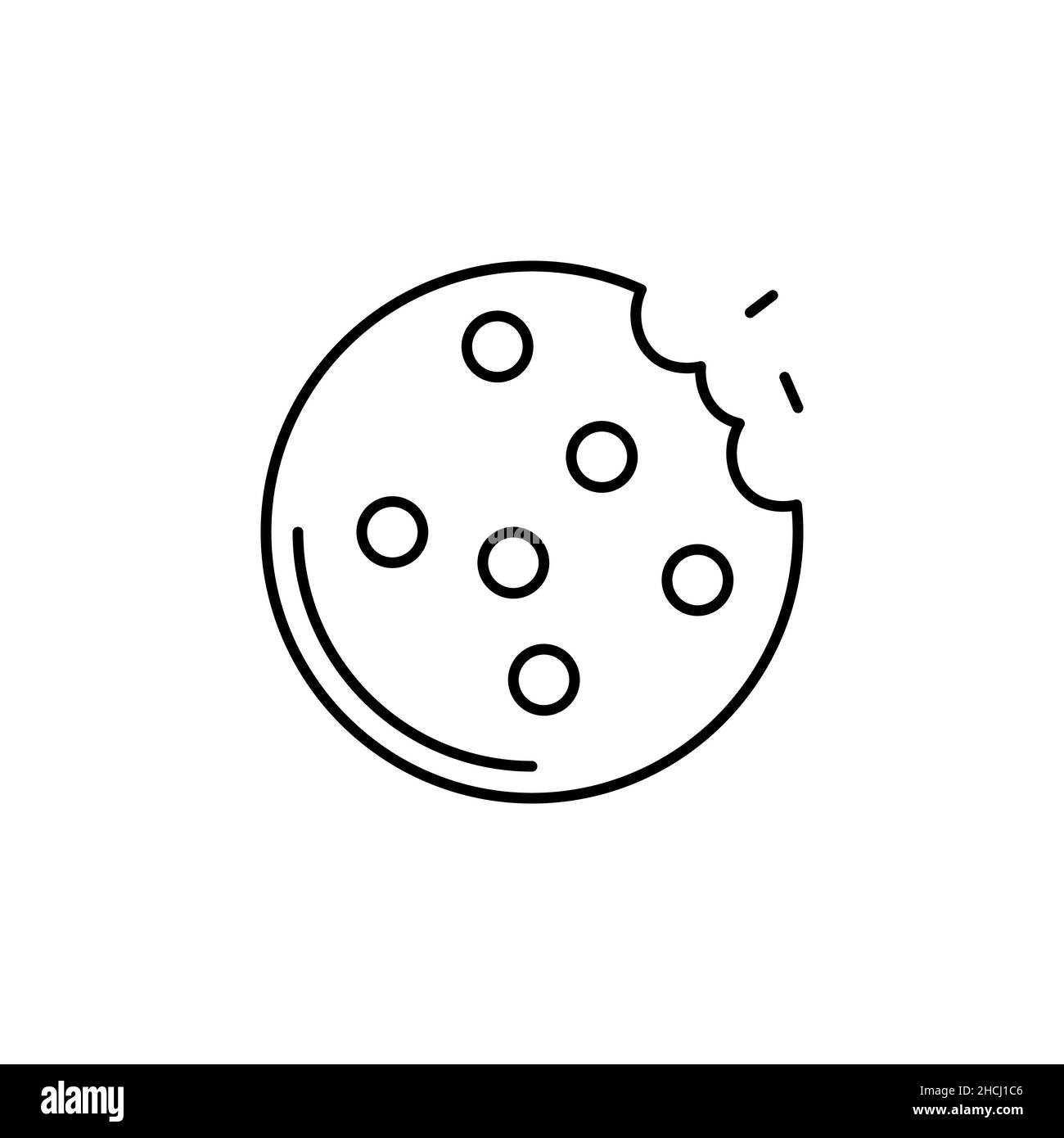 Cookie line icon, outline vector sign, linear style pictogram isolated ...