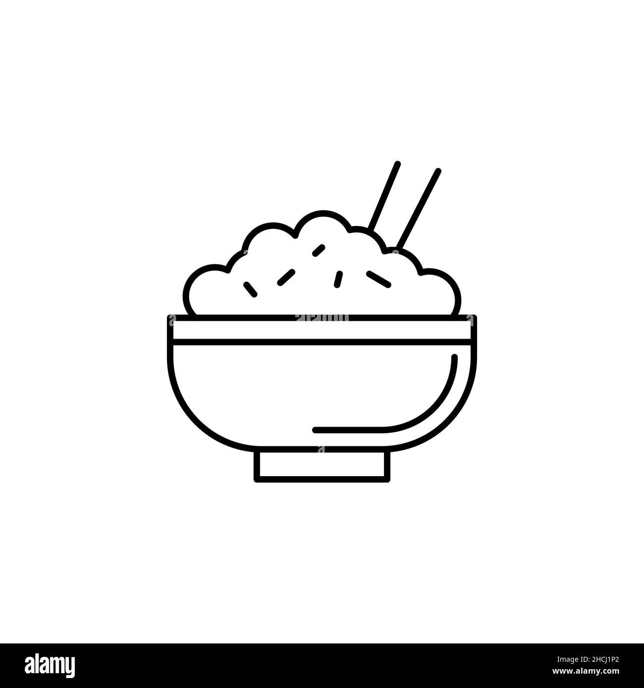 Rice bowl icon line symbol. Premium quality isolated japan food element ...