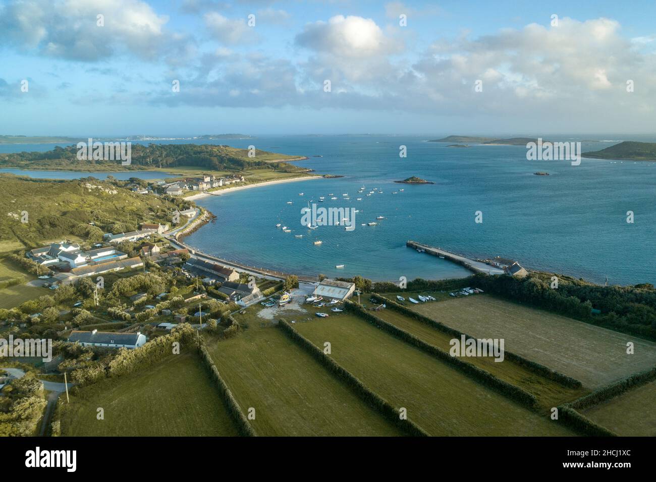 Aerial View of the Scilly Isles above Tresco Stock Photo - Alamy