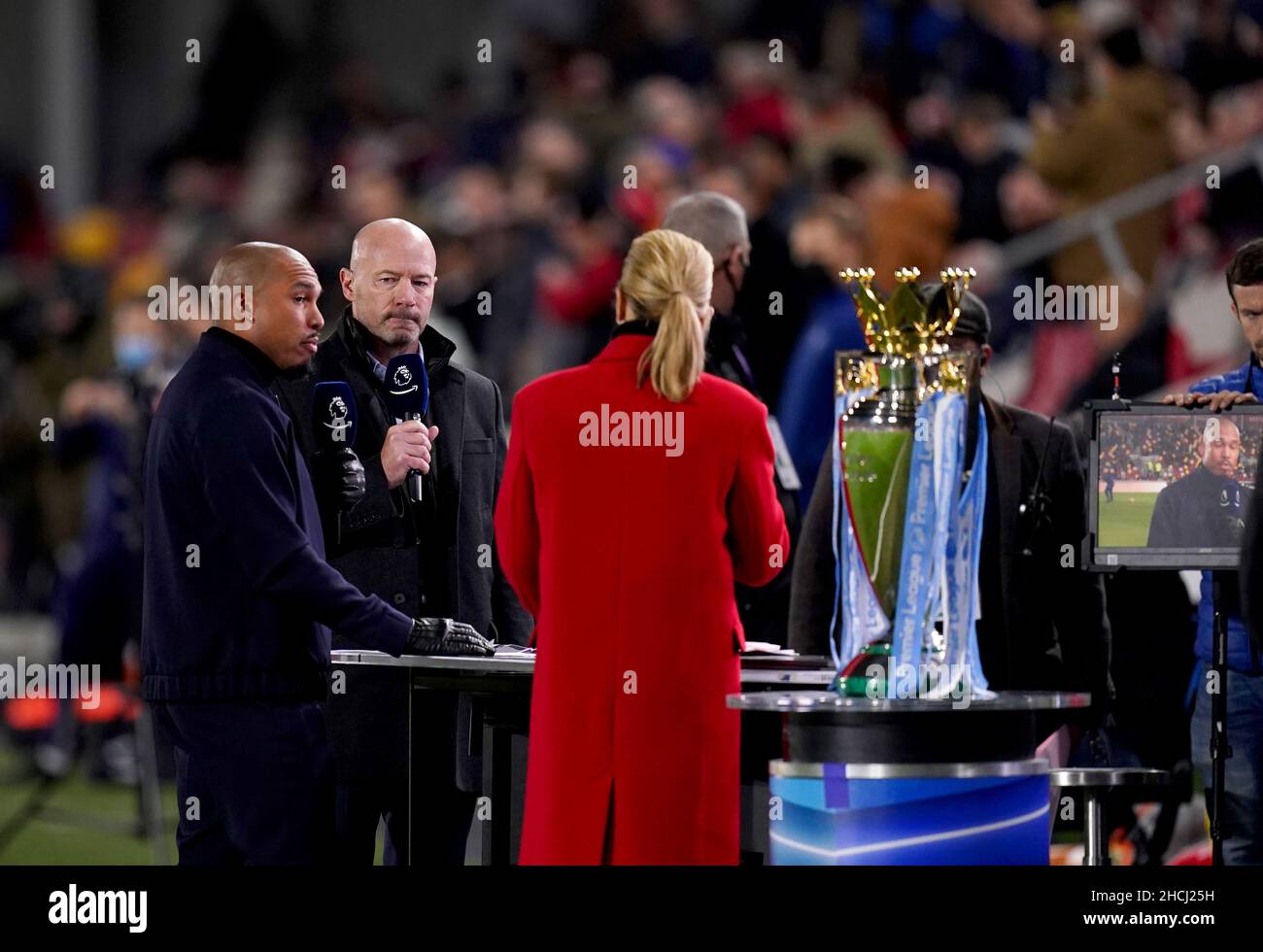 Amazon Prime TV commentators Alan Shearer, Gabby Logan and Nigel de ...