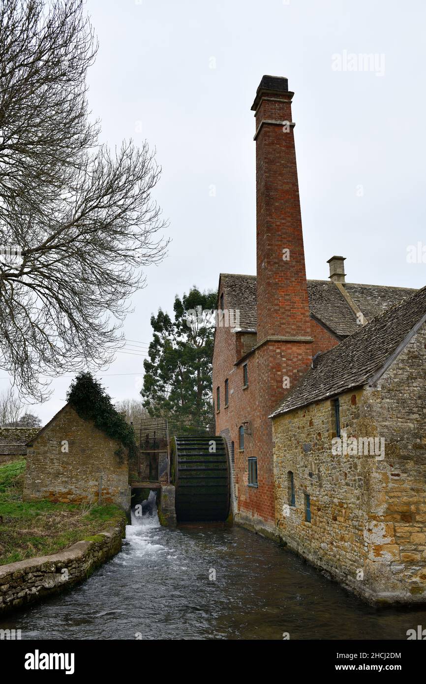 Old Mill with Water Wheel Lower Slaughter Gloucestershire England uk ...