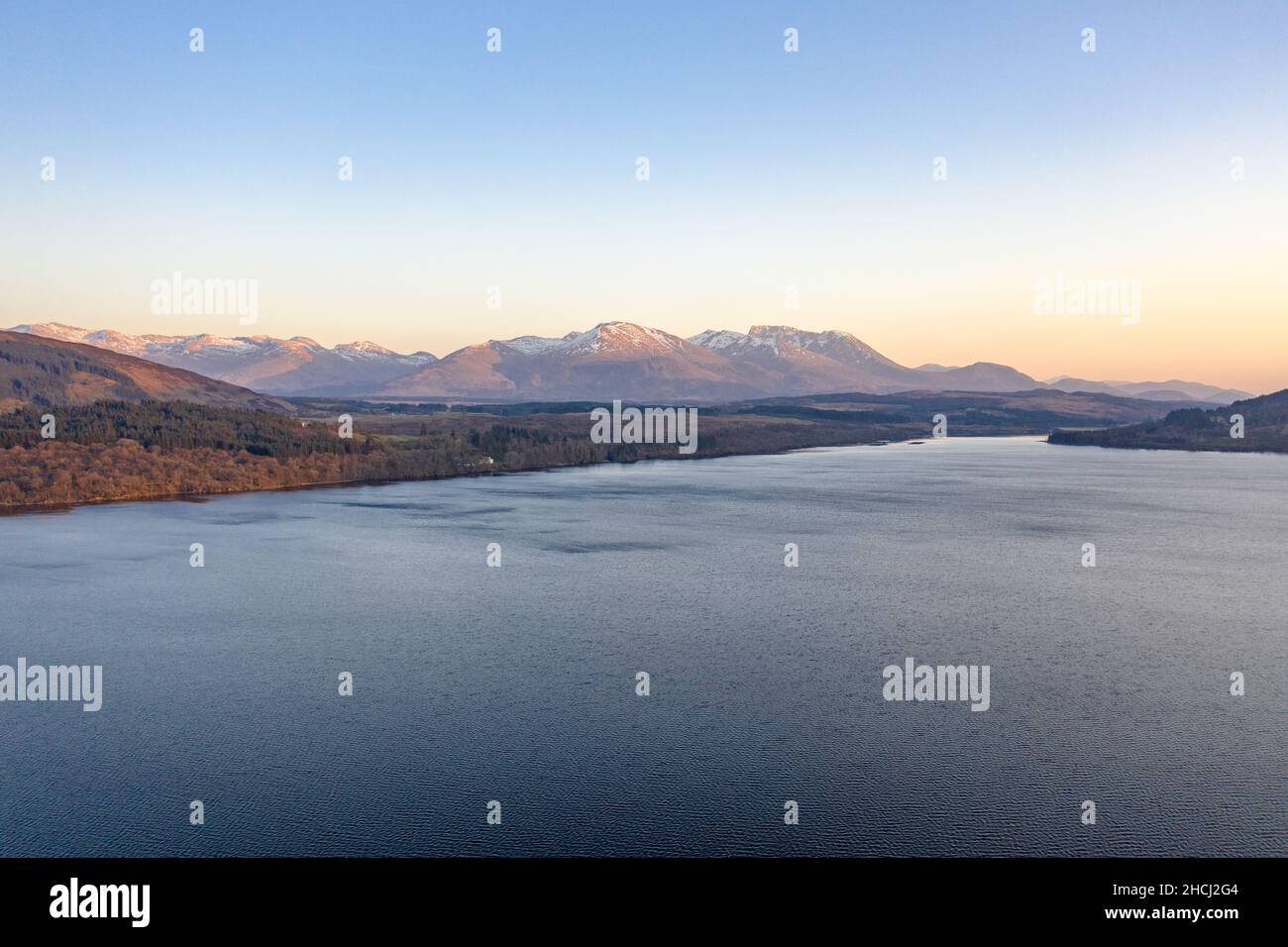 Aerial Views of a Loch in Scotland in the Autumn Stock Photo - Alamy