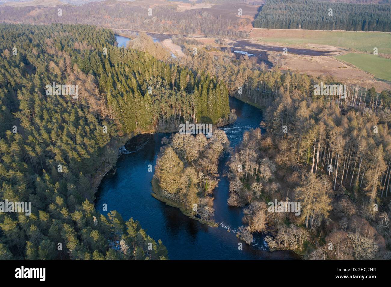 River Meandering Through Scotland Stock Photo - Alamy
