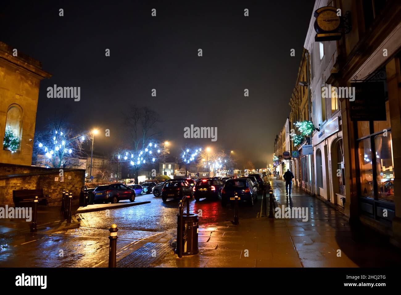 Christmas lights at the Town of Chipping Norton Oxfordshire 2021 Stock ...