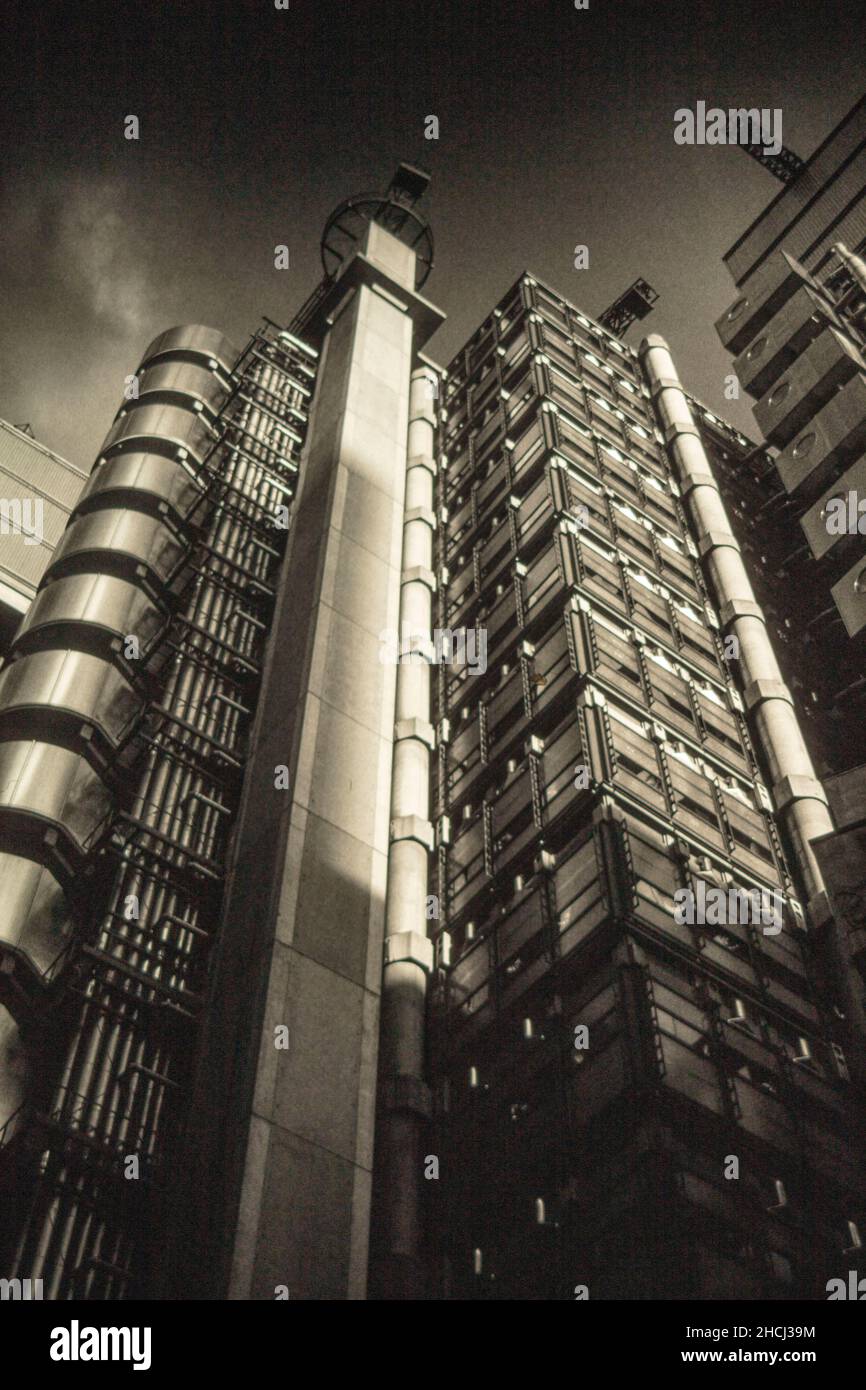 Inside out architecture of the Lloyd’s Bank building, London, England ...