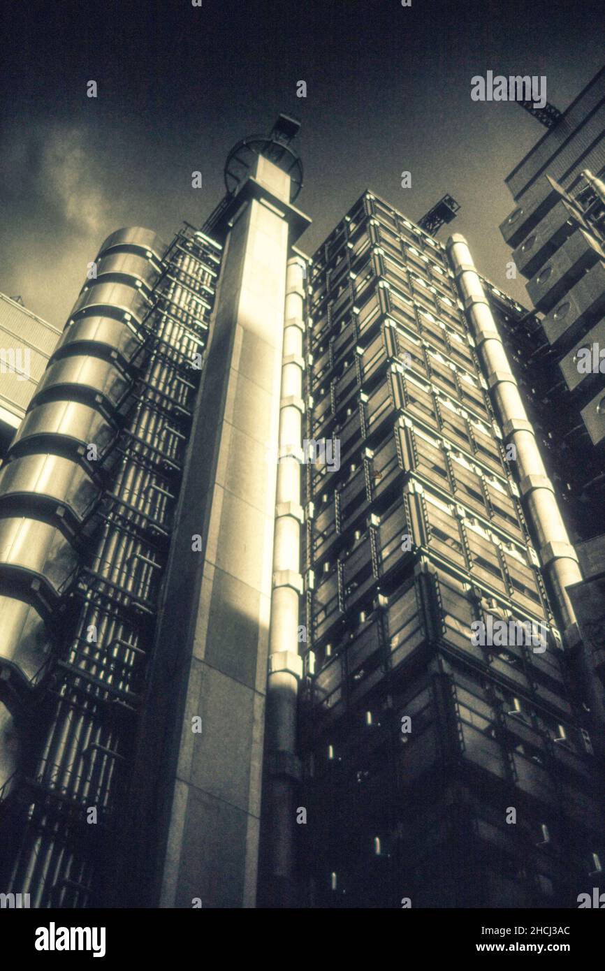Inside out architecture of the Lloyd’s Bank building, London, England ...