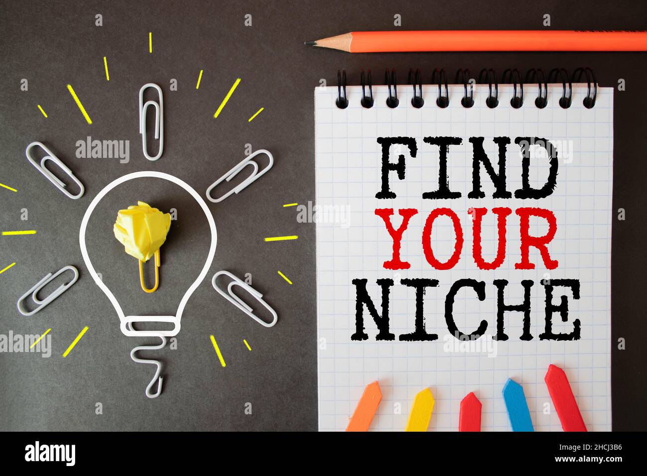Handwriting of Find Your Niche word in notebook on the desk Stock Photo ...