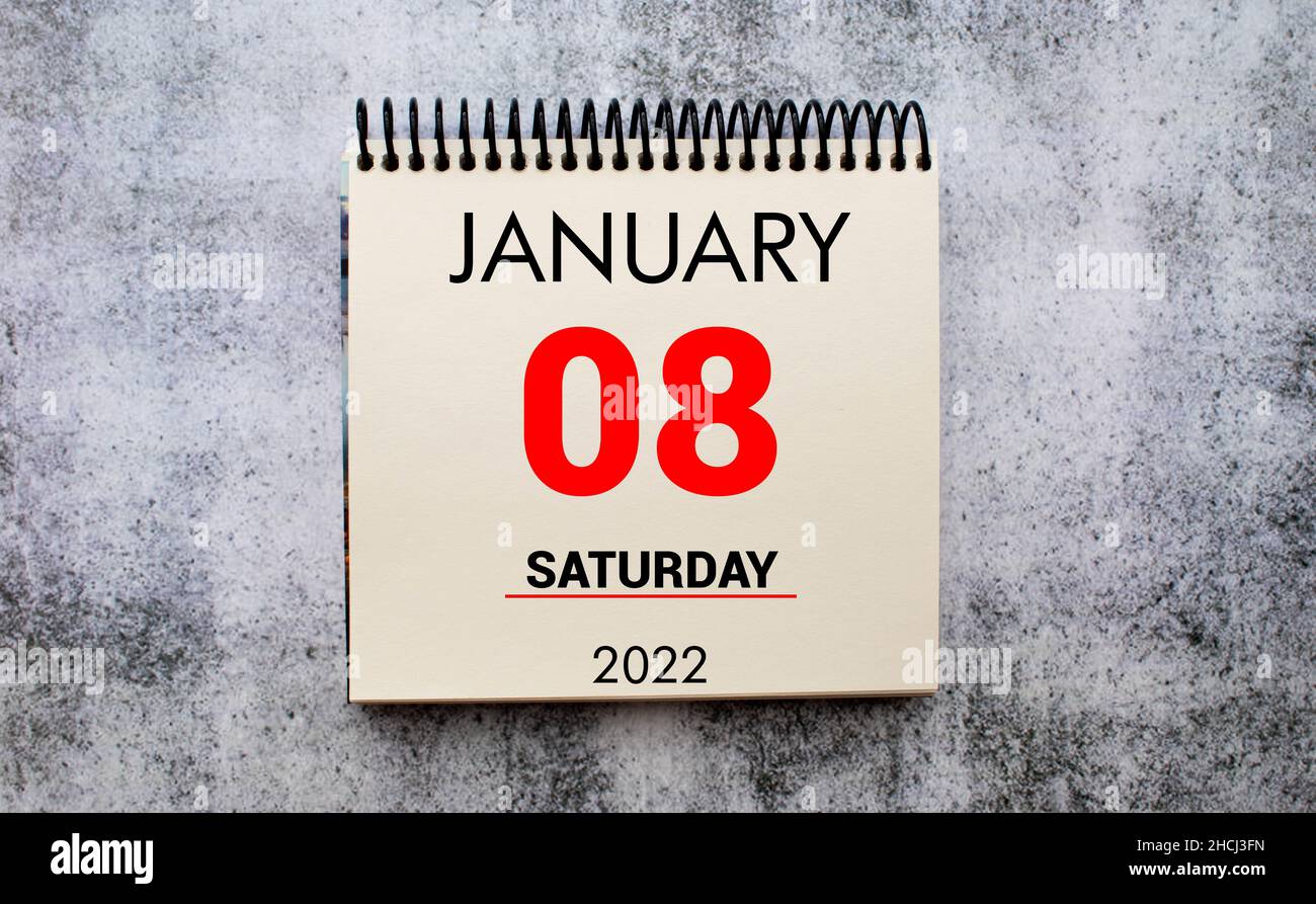 January 8 Calendar. Part of a set Stock Photo - Alamy