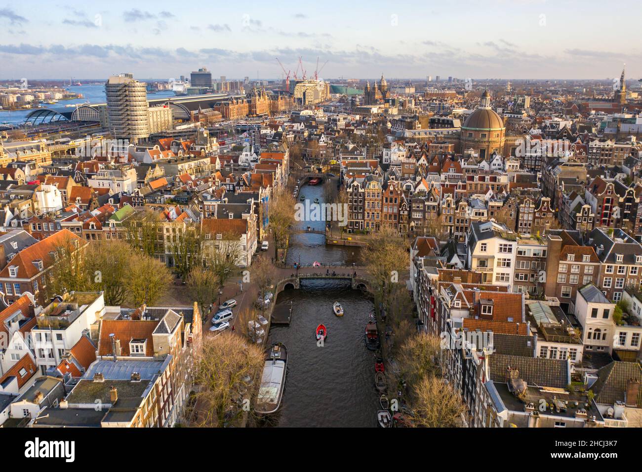 Amsterdam City in the Netherlands Aerial View Stock Photo - Alamy
