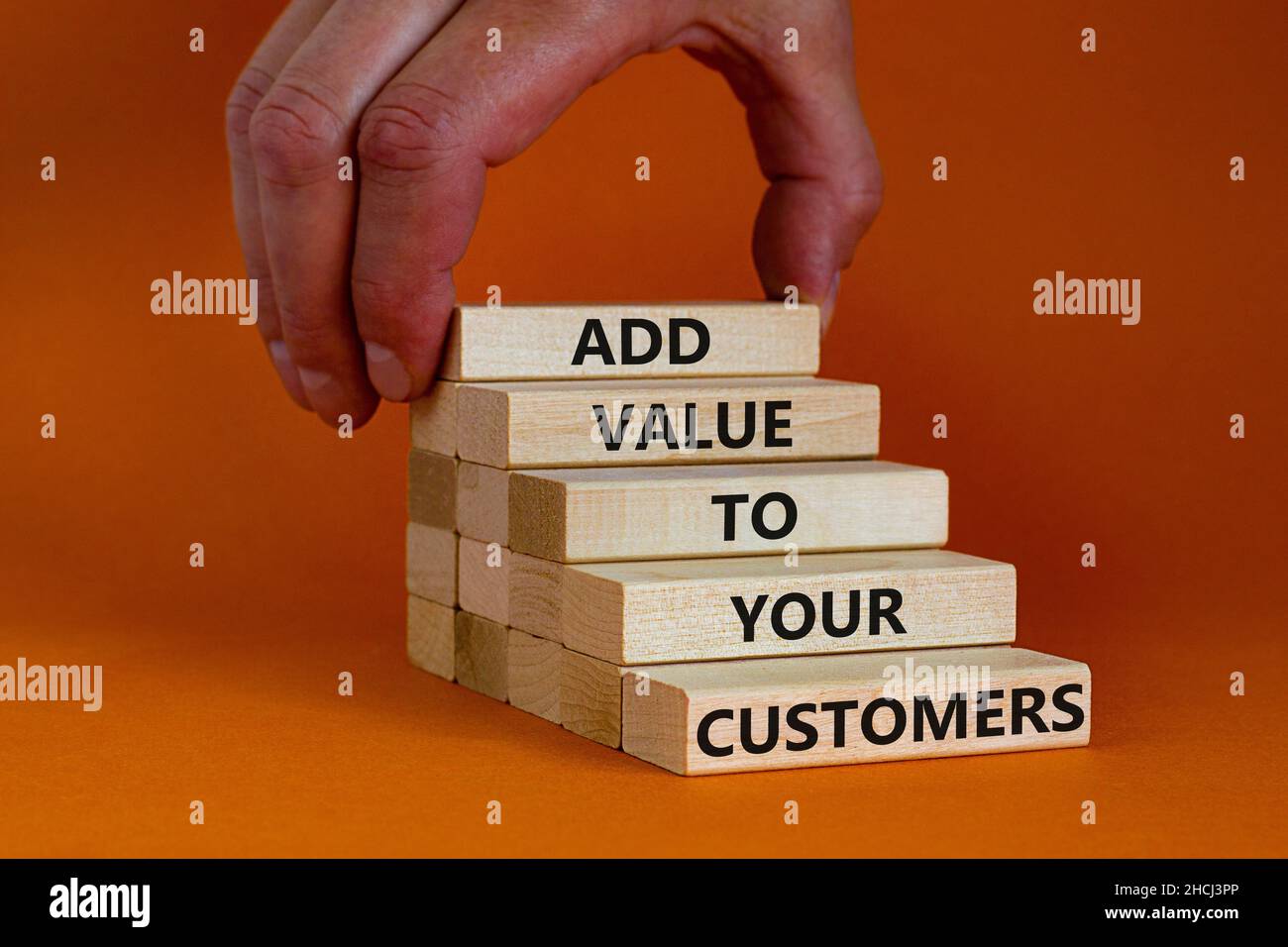 Add value to your customers symbol. Concept words 'Add value to your ...