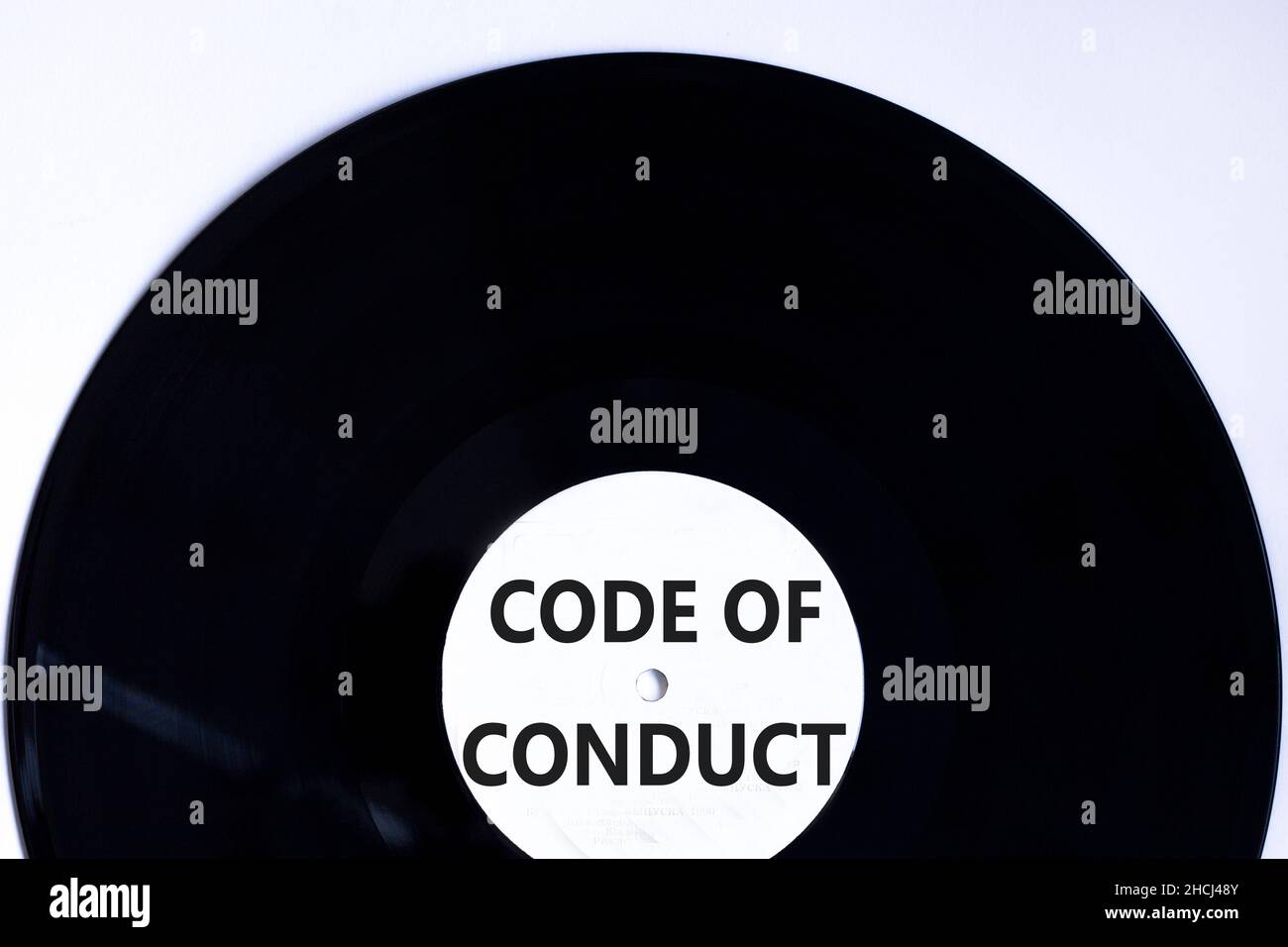 Code Of Conduct Symbol Concept Words Code Of Conduct On Retro Black Vinyl Disc On A Beautiful