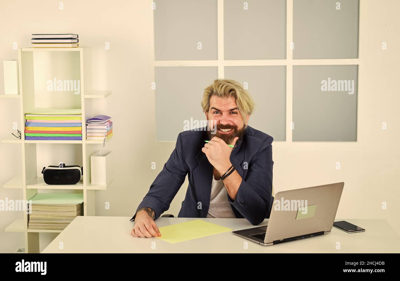 Comfortable workplace. Developer work computer. Social networks ...