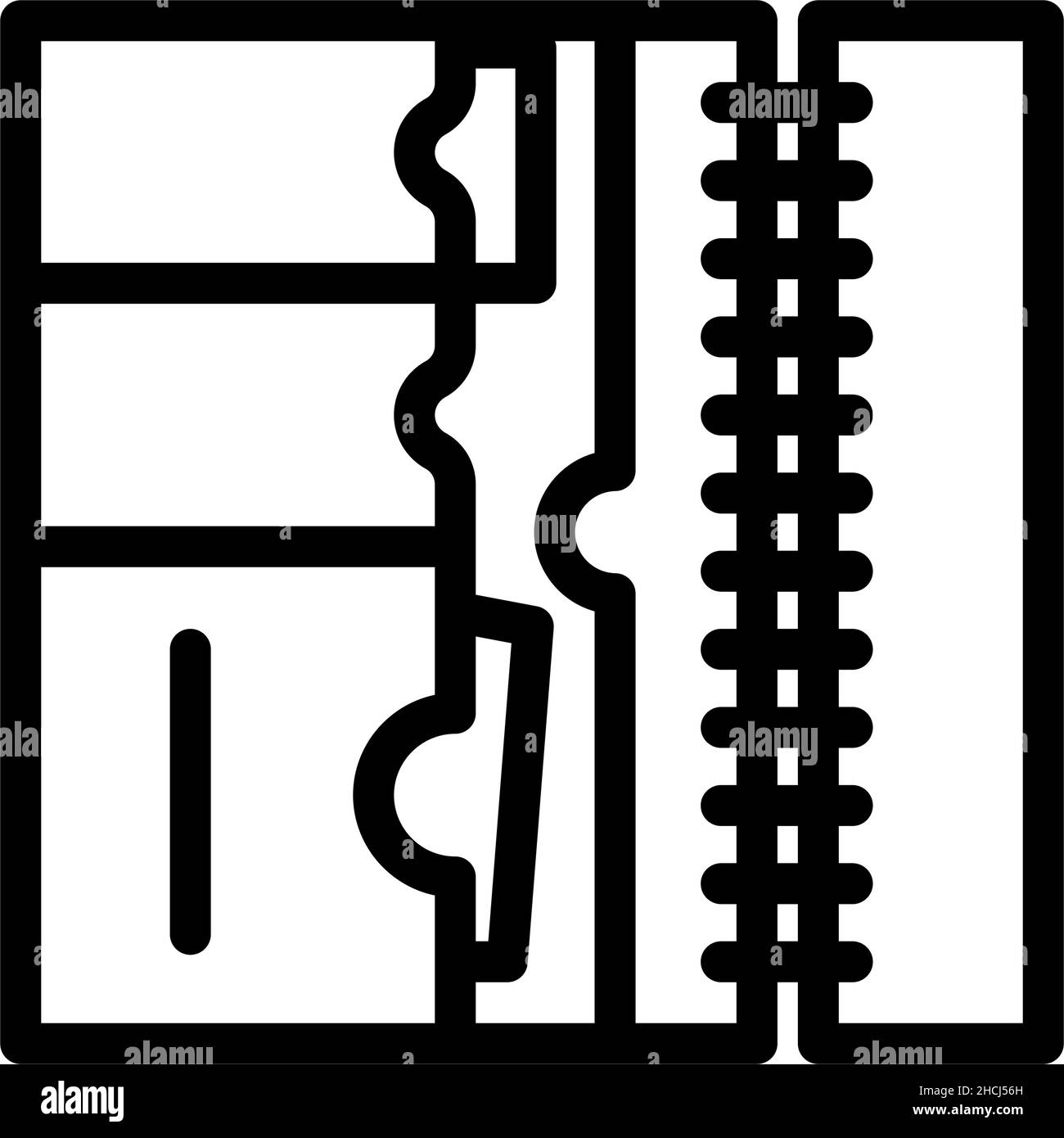 inside pockets in diary cover line icon vector illustration Stock ...