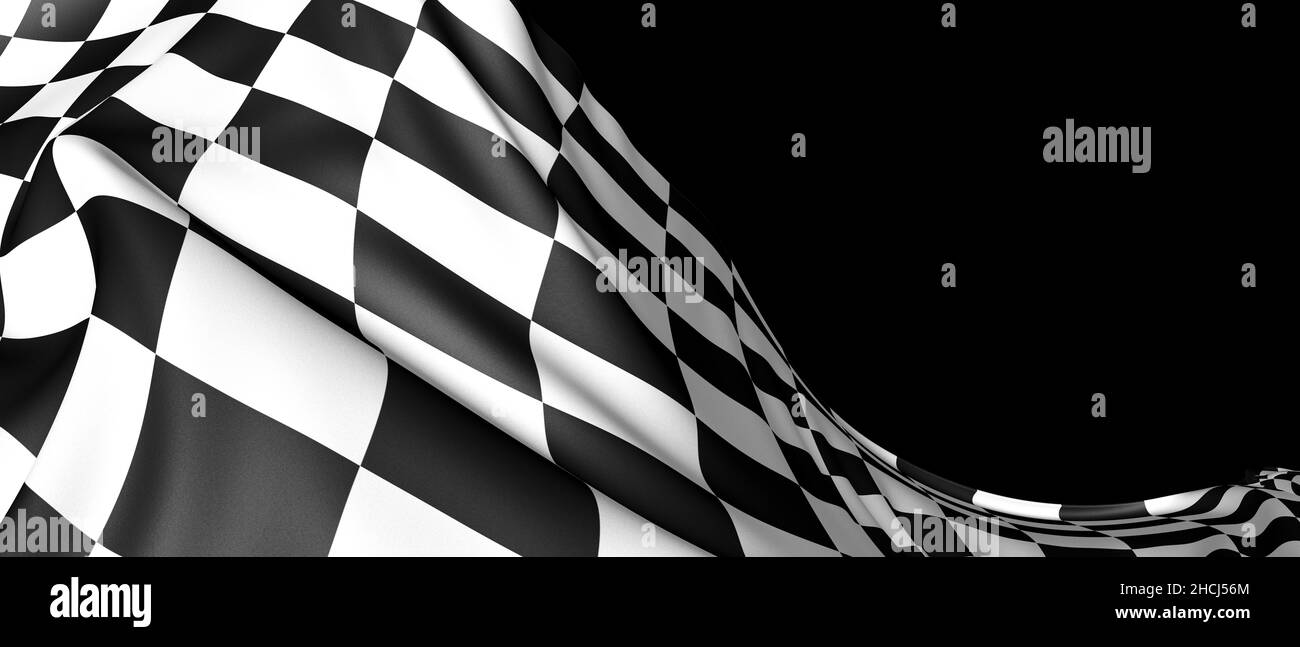 An illustration of a motorsport finish flag on a black background Stock ...