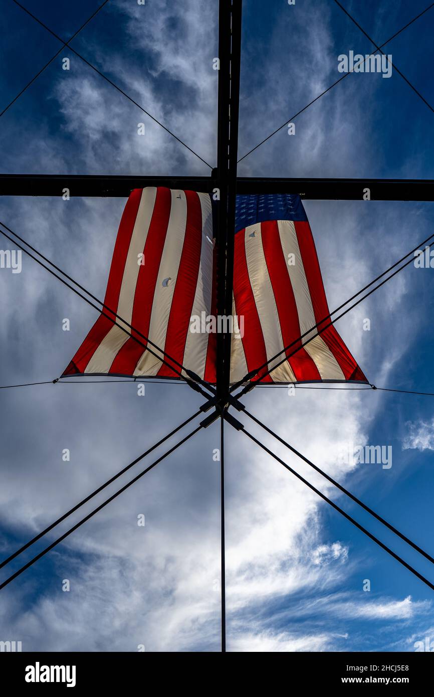 Low angle shot flag usa hi-res stock photography and images - Alamy
