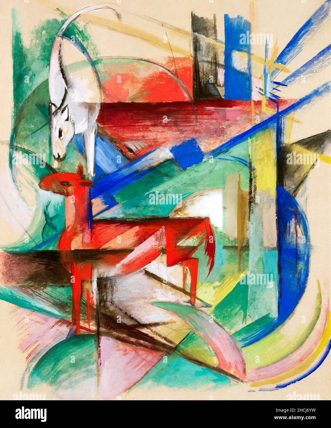 Landscape with Animals (1913) painting in high resolution by Franz Marc ...