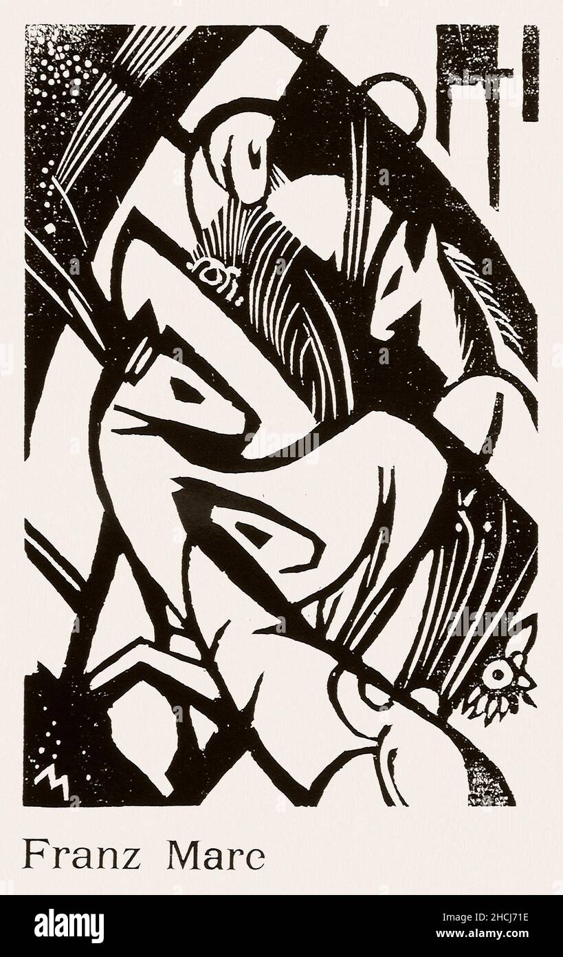 Horses (1912) print in high resolution by Franz Marc Stock Photo - Alamy