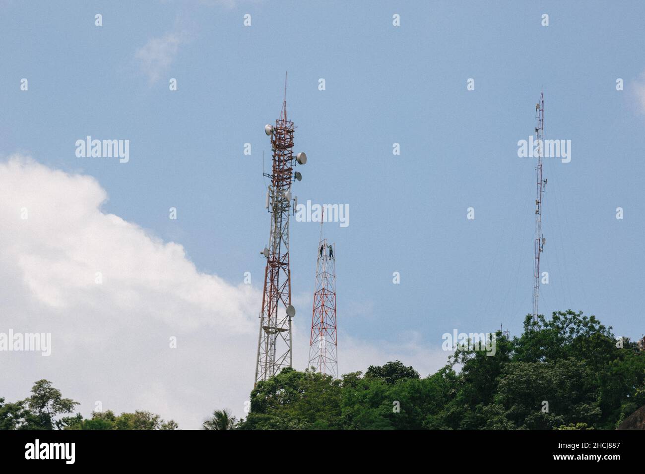 Beautiful view of a tower in grid construction Stock Photo - Alamy