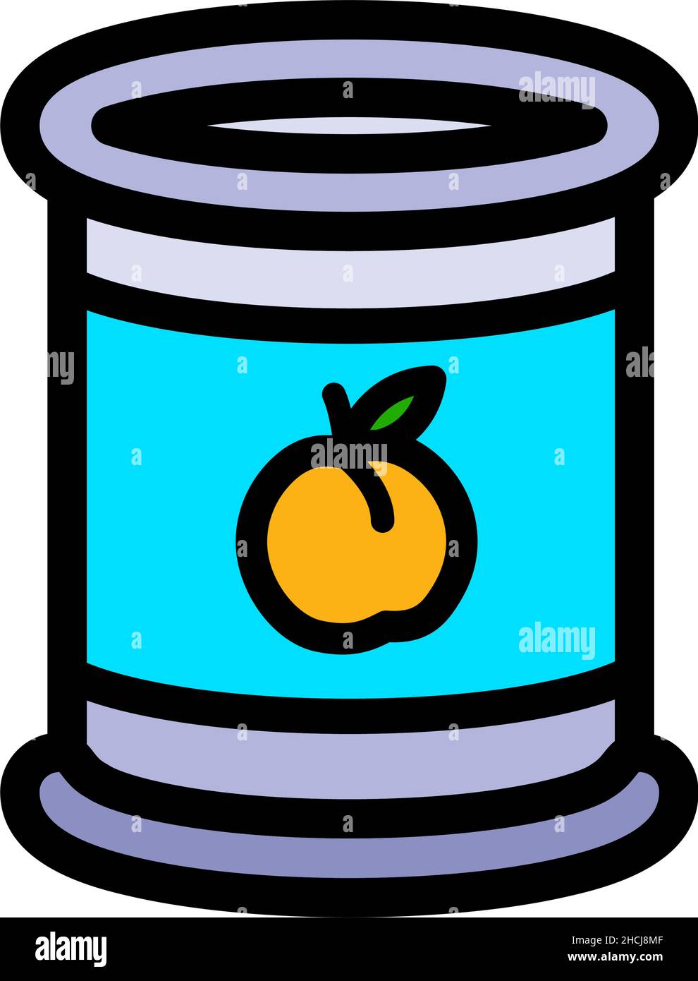 Canned food vector icon. Tin can outline icon for web design isolated ...