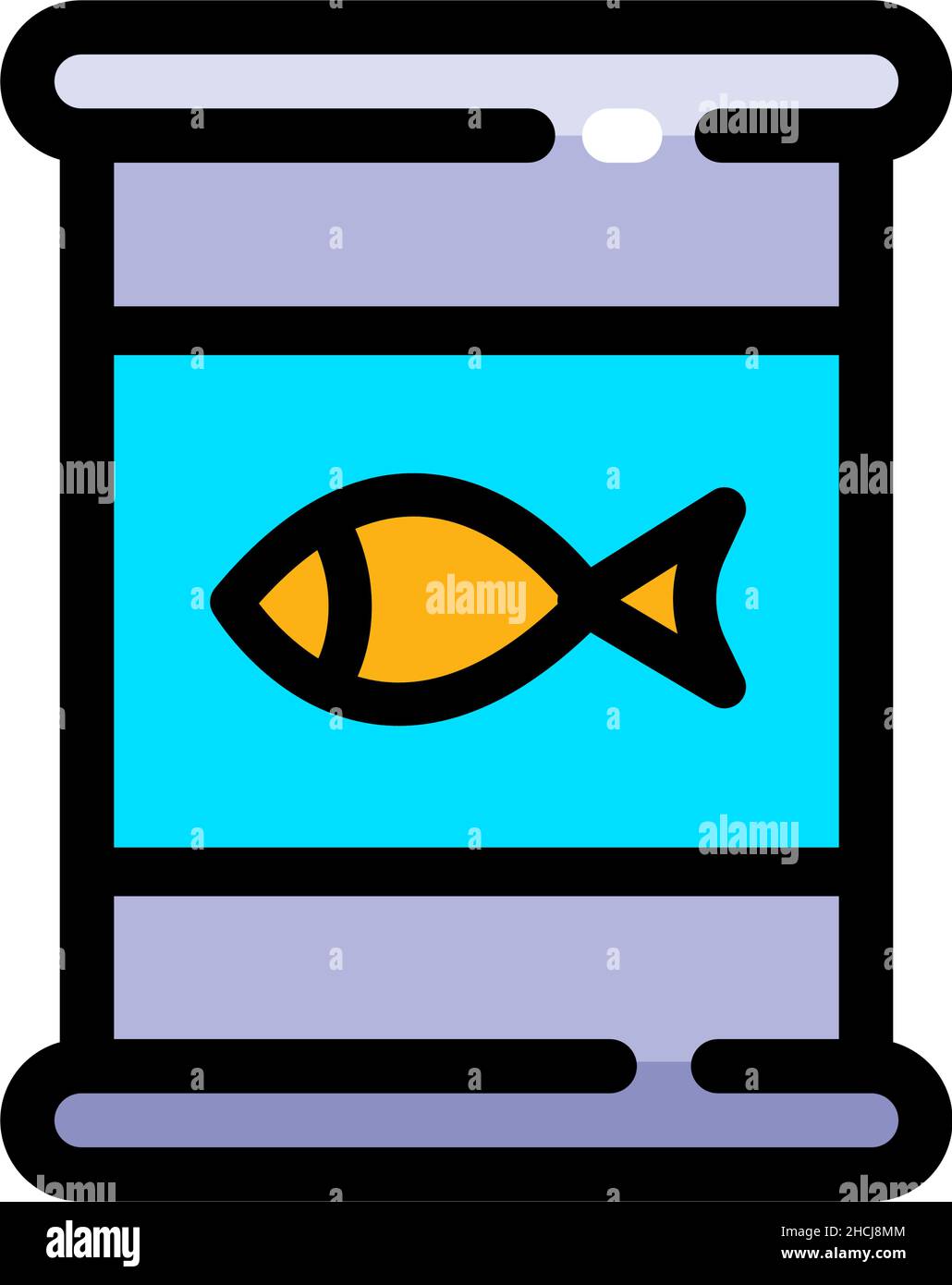 Tin can color icon. Premium quality fish element in simple flat style ...