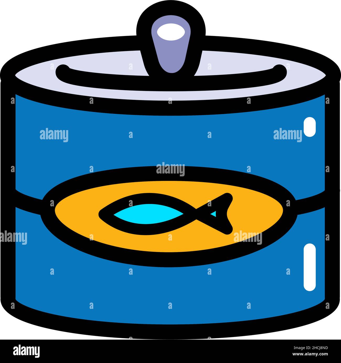 Tin can color icon. Premium quality fish element in simple flat style ...