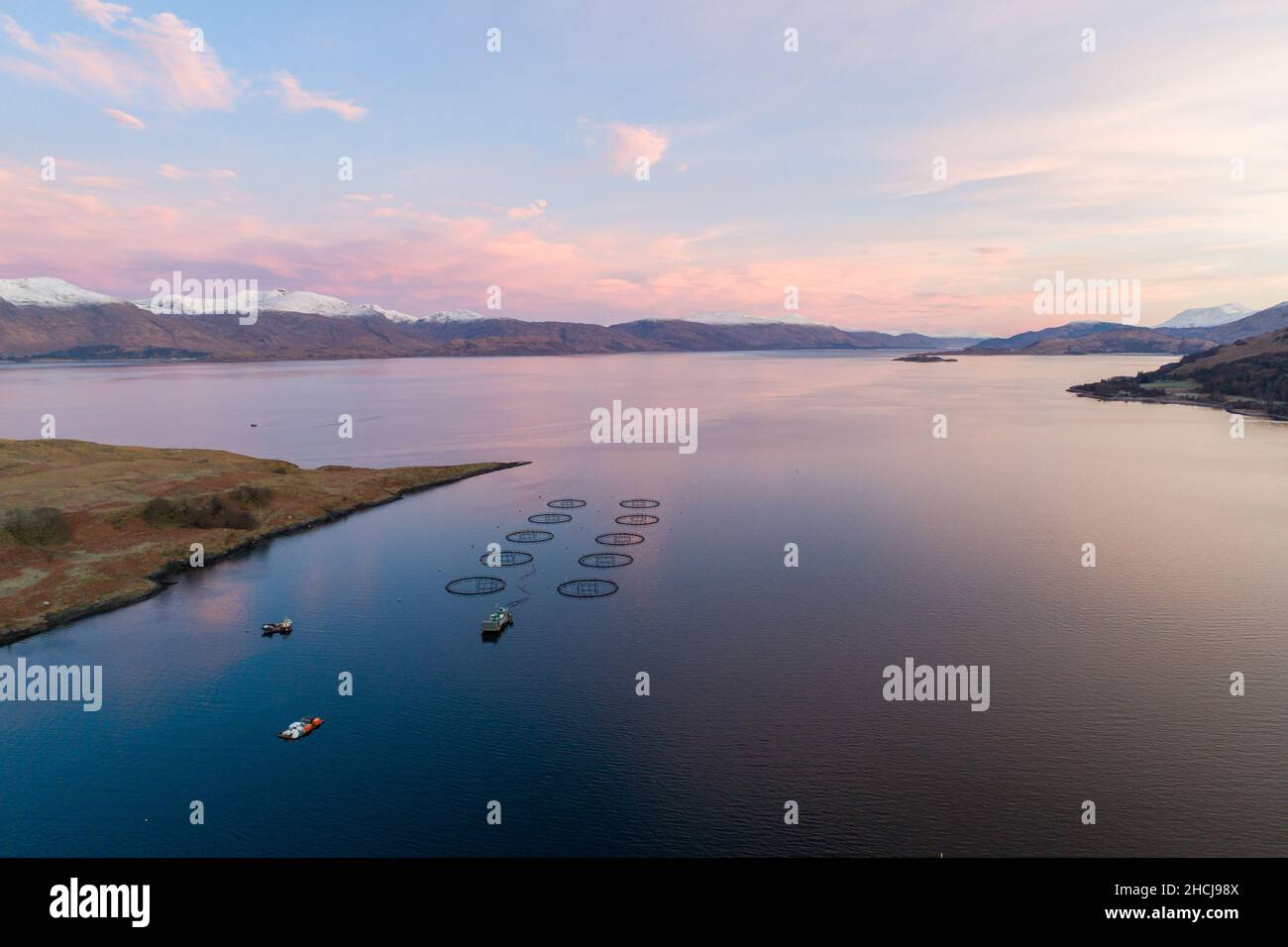 Aquaculture Fish Farm Pens Used to Keep Farmed Fish Stock Photo - Alamy