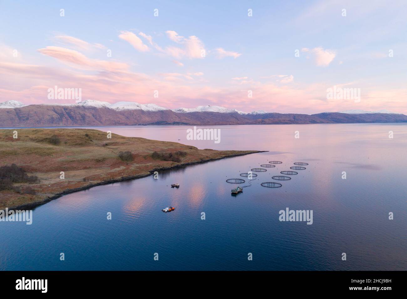 Aquaculture Fish Farm Pens Used to Keep Farmed Fish Stock Photo - Alamy