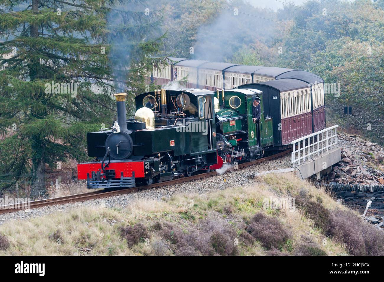 Lyd and Blanche on the Ffestiniog Railway at Dduallt Stock Photo - Alamy