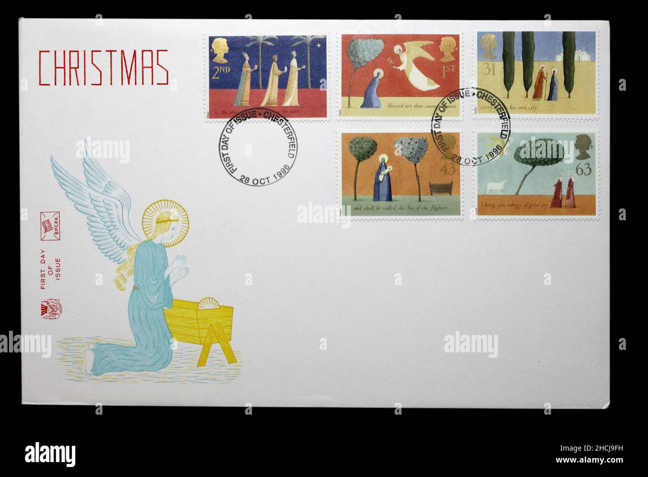 British Royal mail Christmas postage stamps issue 1996, first day cover ...