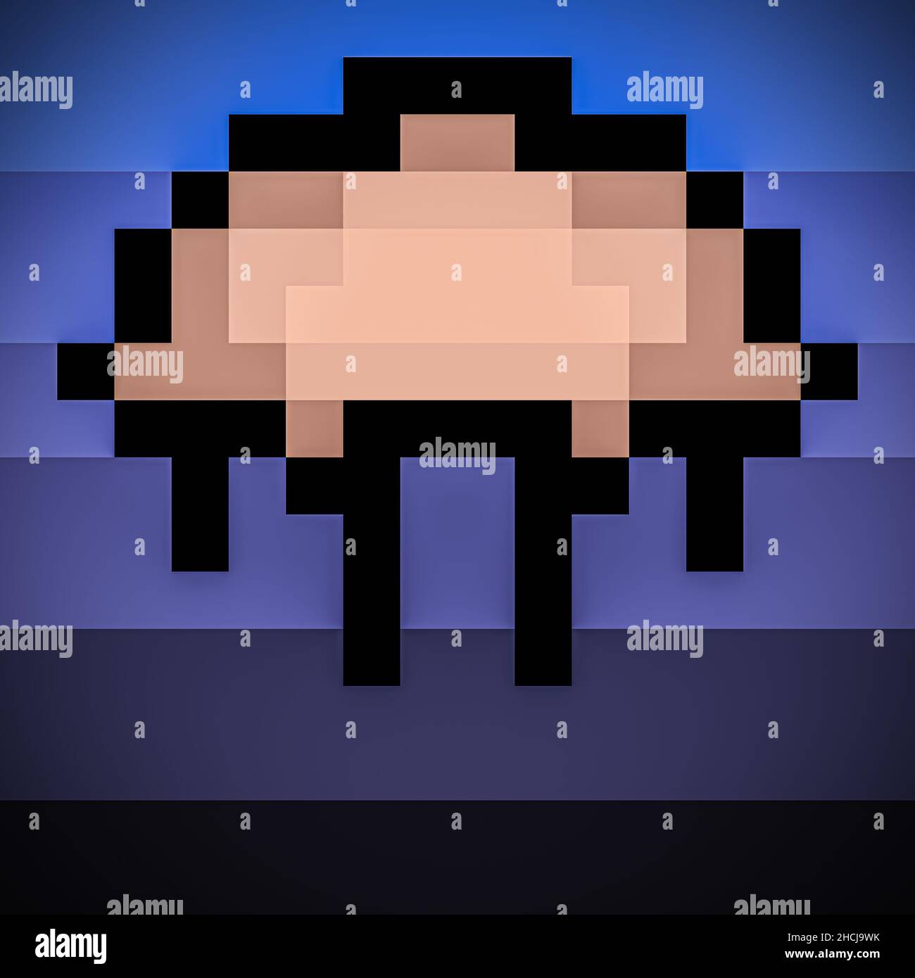 jelly fish flowing in the sea pixel art 2d illustration Stock Photo - Alamy