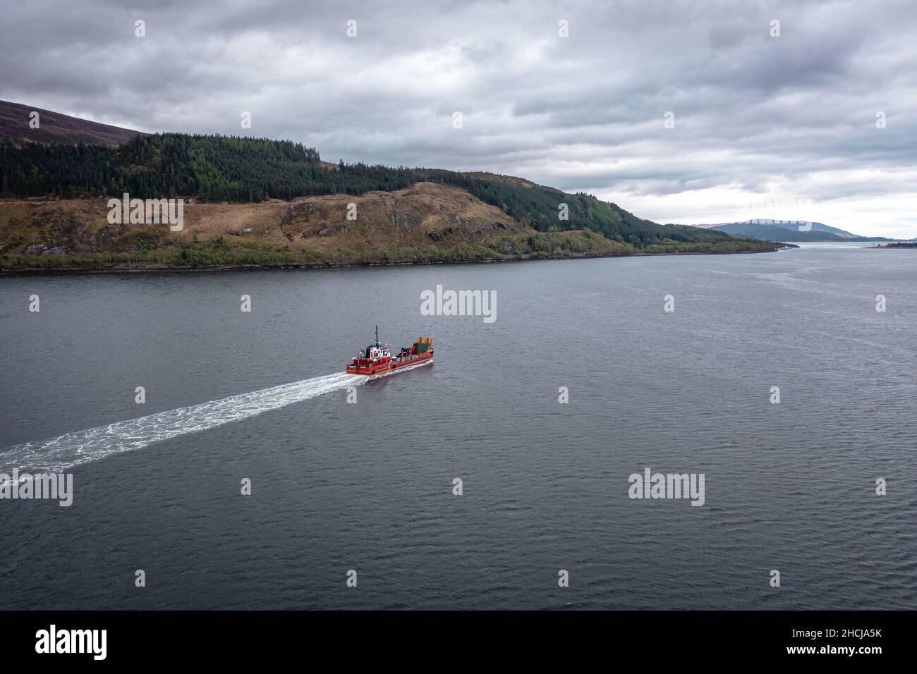 A Transporter Cargo Ship Motoring at Sea Stock Photo - Alamy