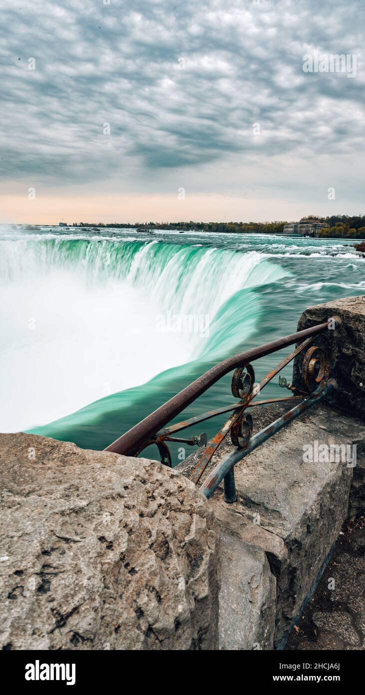 Vertical shot of a Niagara Falls in Canada under the cloudy skies Stock ...