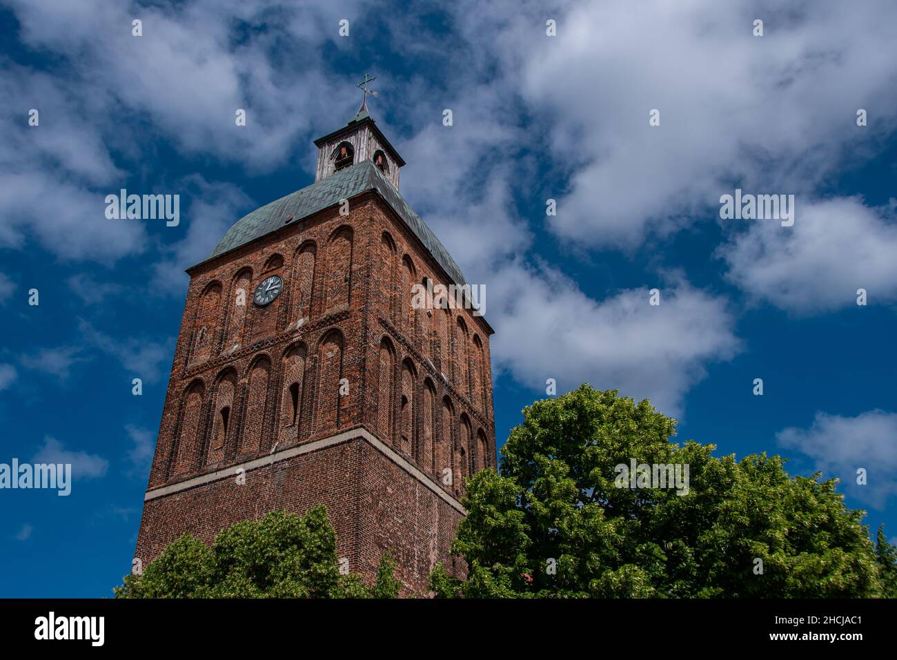 The Protestant St. Mary's Church in the historic center of Ribnitz ...