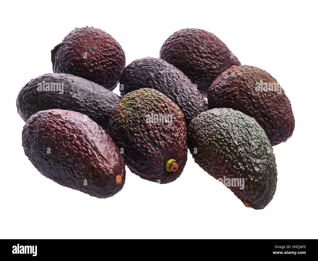 Group of avocados fruit isolated over white background Stock Photo - Alamy
