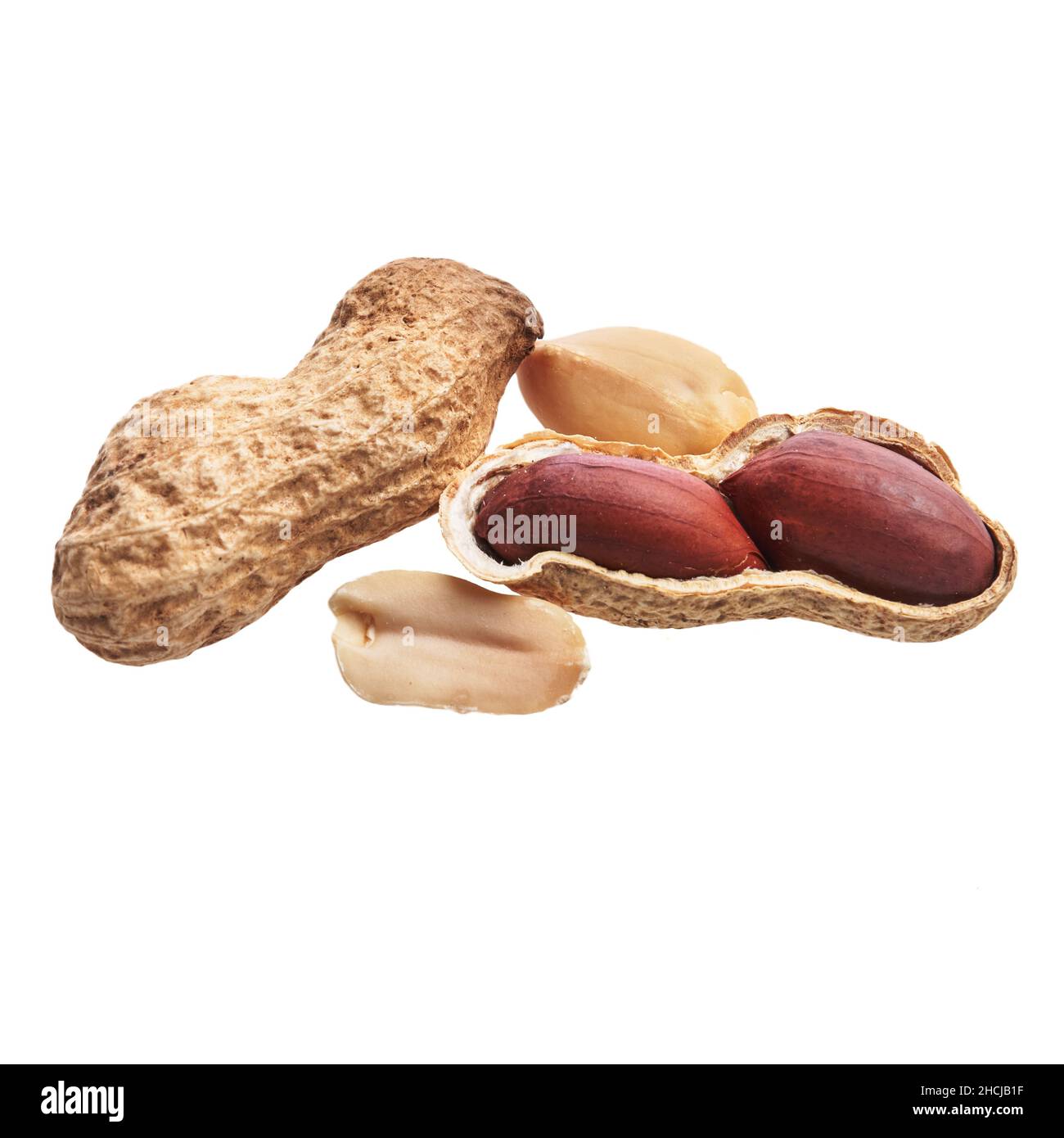 Bunch of peanuts isolated on a white background Stock Photo - Alamy